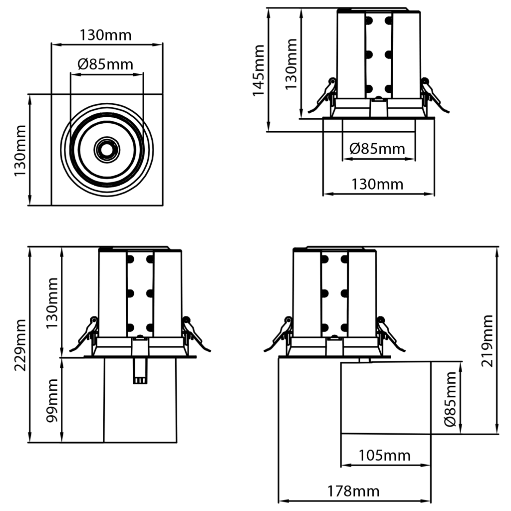 Aram Maxi Single Square Base | Norlux