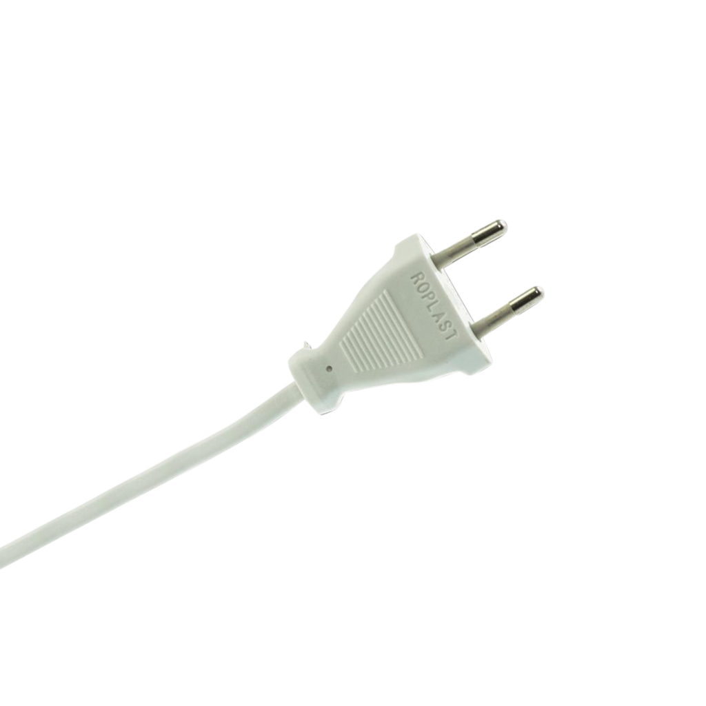 Power Cable 3m 2x0,75mm² w/ Euro-plug/ free end WH - Norlux