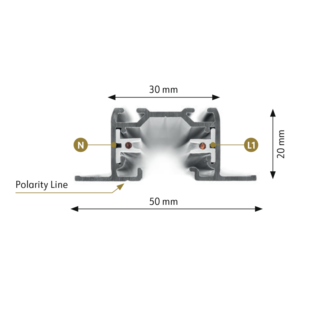 Global Base Track Recessed 1-circuit 3m WH | Norlux