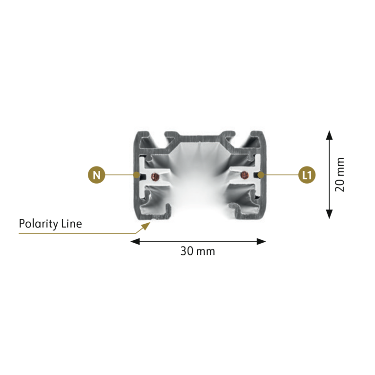 Global Base Track 1-circuit 1m BK | Norlux